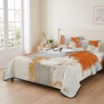3 Pieces Full Quilt Set,Orange Gradient Oil Painting Art Soft Bedding ...