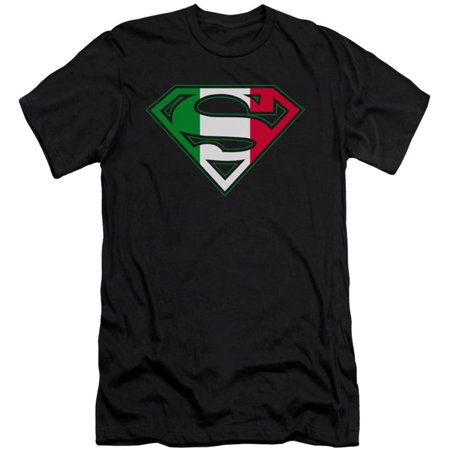 Superman DC Comics Italian Flag Shield Adult Slim T-Shirt Tee | Walmart ...