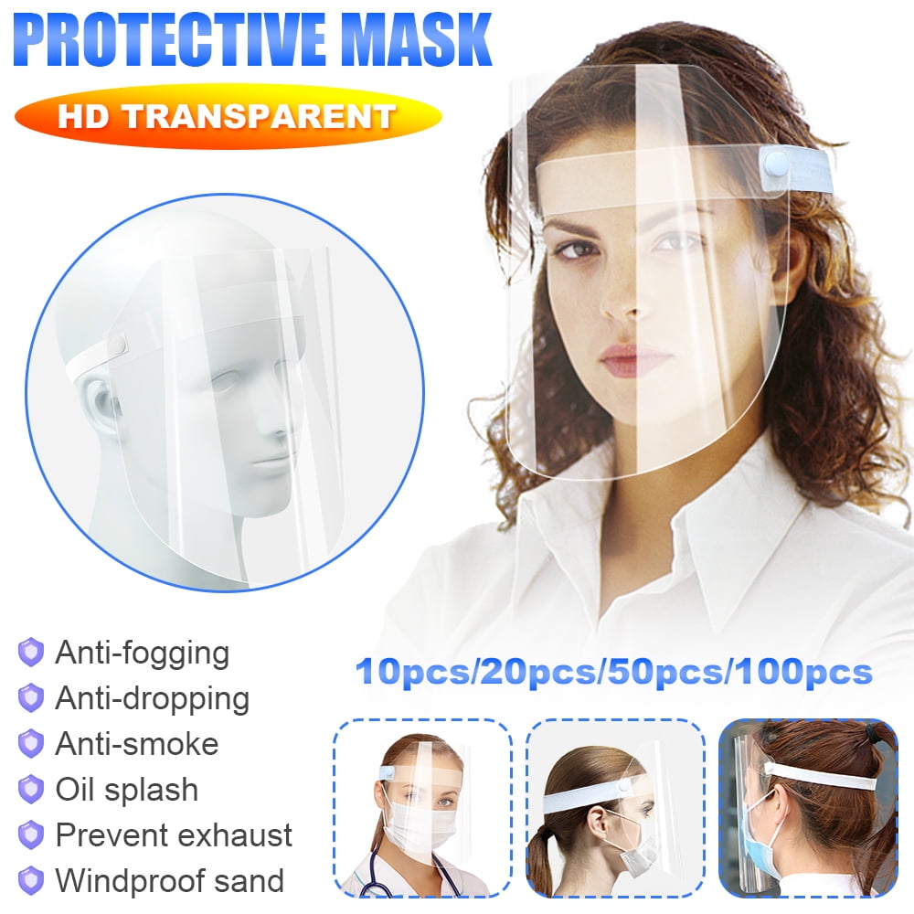 Amerteer 50 Pack Face Shields - Ultra Clear Protective Full Face ...