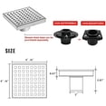 Square Shower Drain 6 inch Comes with Removable Square Hole Panel by ...