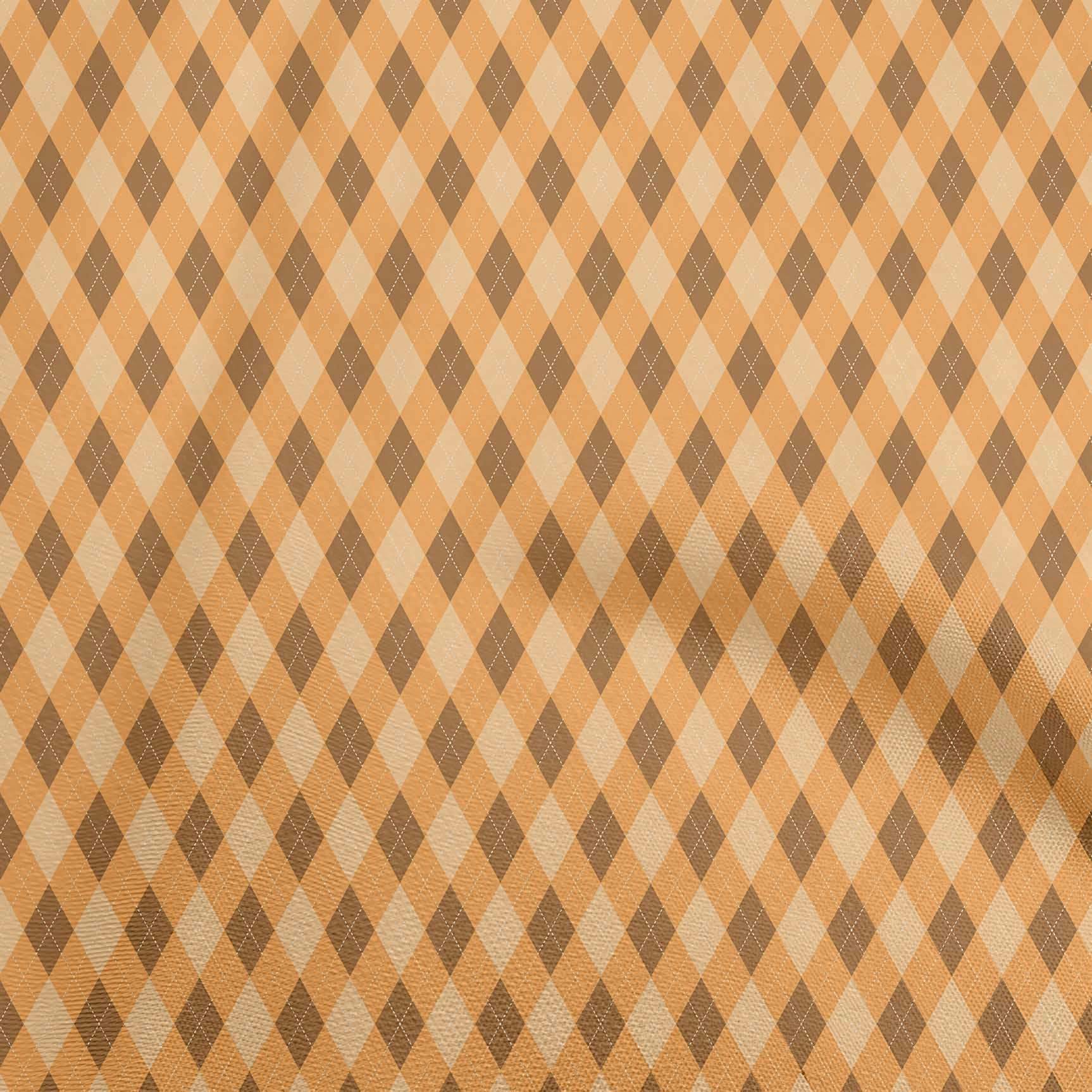 oneOone Cotton Cambric Dark Mustard Fabric Check Argyle Diy Clothing ...