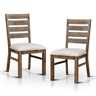 ACME Drake Side Chair, Gray Fabric & Espresso (Set of 2) - Walmart.com