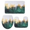 Abstract Art Bathroom Rugs Set Yellow Green Gradient Color Block ...