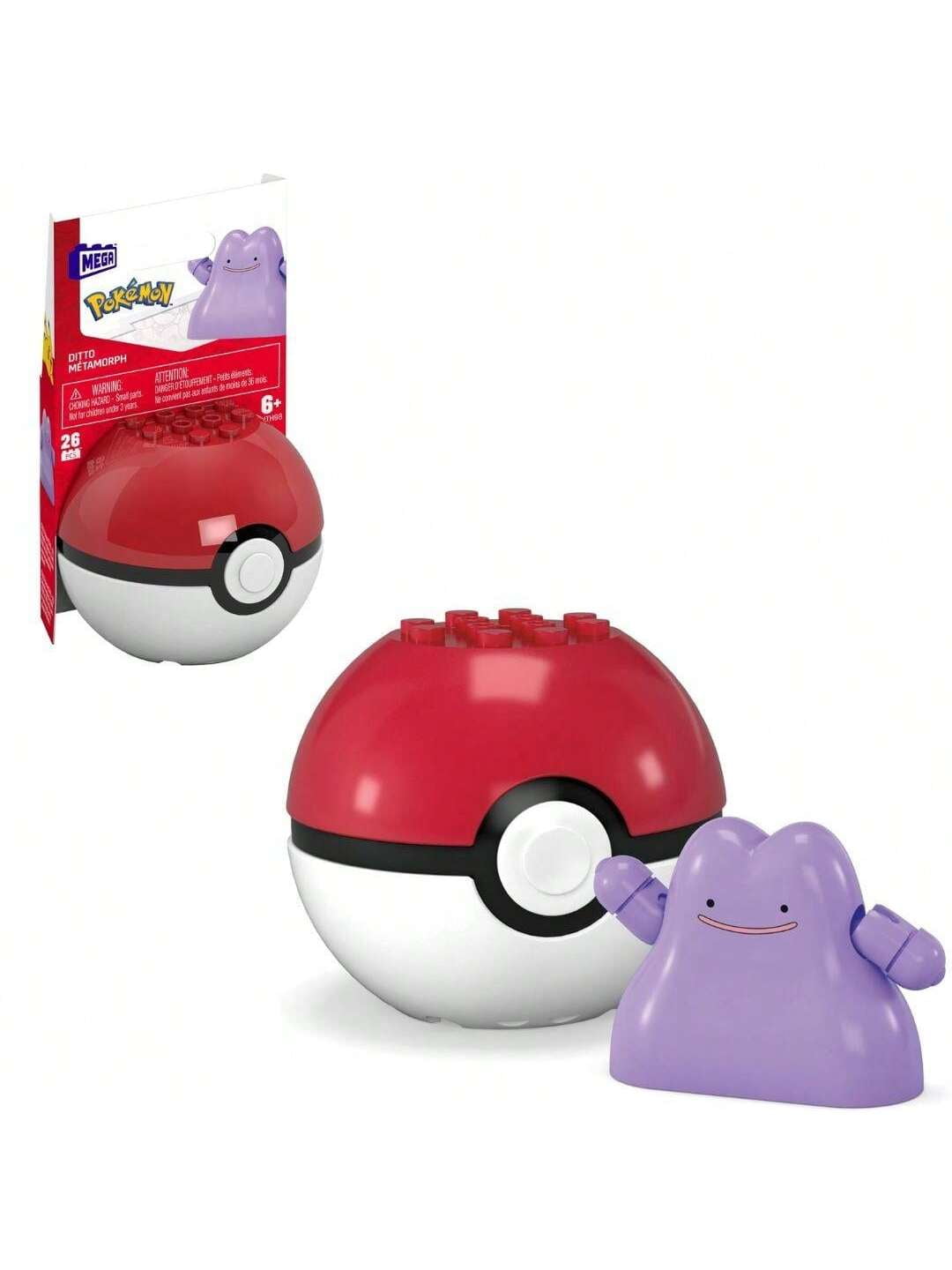 MEGA Pokemon Evergreen Ditto Action Figure Building Set With Poke Ball ...