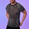 Breathable Mesh Tee for Daily Casual Party Clubwear Men’s T Shirt Sleek ...