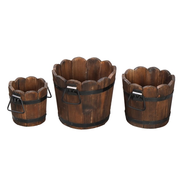 HAOAN Outdoor Reinforced And Anticorrosive Wooden Bucket Barrel ...
