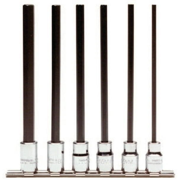 6 Piece Metric Extra-Long Hex Bit Socket Sets, 3/8 in - Walmart.com