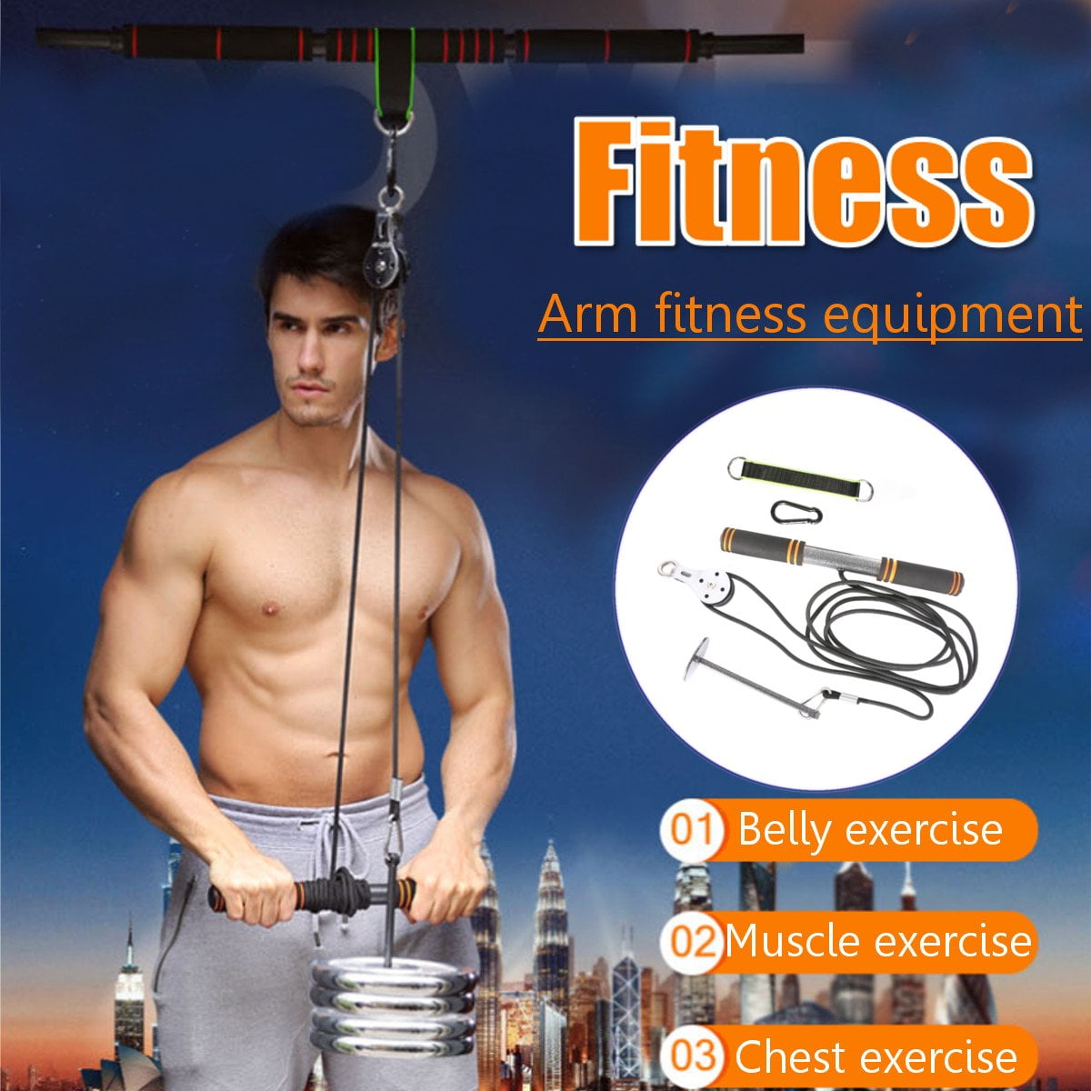 330lbs Wrist Forearm Gym Workout Arm Pulley Dumbbell Exercise Body ...