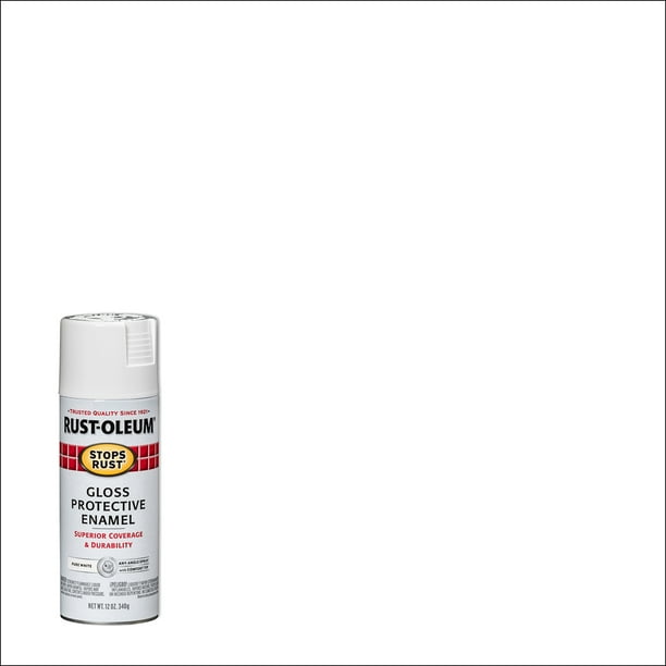 Pure White, Rust-Oleum Stops Rust Gloss Protective Enamel Spray Paint ...