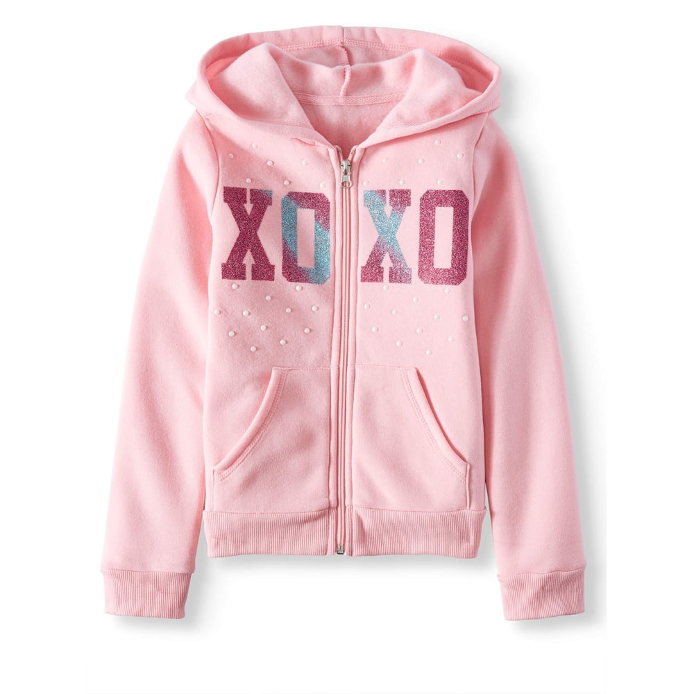 S&D Kids - XOXO Girls 4-6x Glitter Logo Fleece Hoodie(Pink 4) - Walmart ...