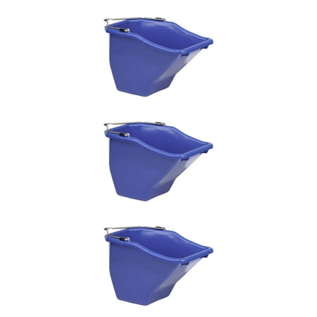 Little Giant 20 Quart Plastic Flat Back Livestock Feed Bucket, Blue (3 ...