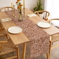 Brown Floral Table Runner, Country Vintage Farmhouse Botanical Pastoral ...