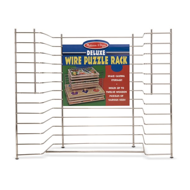 Melissa & Doug Deluxe Wire Puzzle Storage Rack (Sturdy Metal ...
