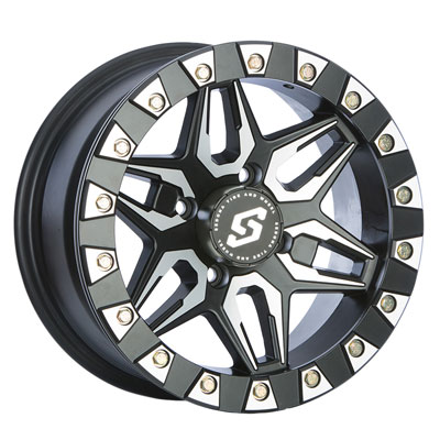 4/156 Sedona Split 6 Beadlock Wheel 14x7 6.0 + 1.0 Black For Polaris ...