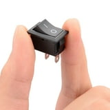 2x 12V Mini Black Square Rocker Power Button, ON/OFF Electrical Switch ...