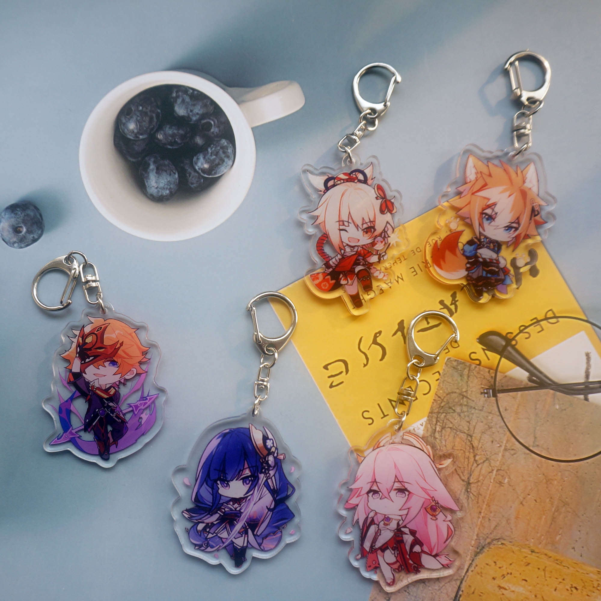 Buy 5PCS Cute Anime Game Genshin Impact Childe Raiden Shogun Gorou ...