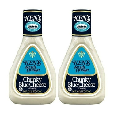 Ken's Lite Chunky Blue Cheese Dressing 16 oz Bottle Pack of 2 Low Fat ...