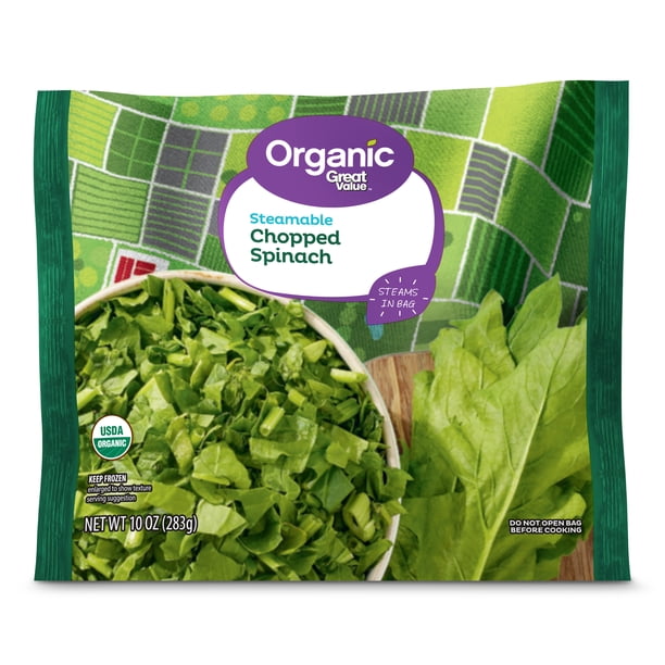Great Value Organic Chopped Spinach, 10 oz (Frozen) - Walmart.com