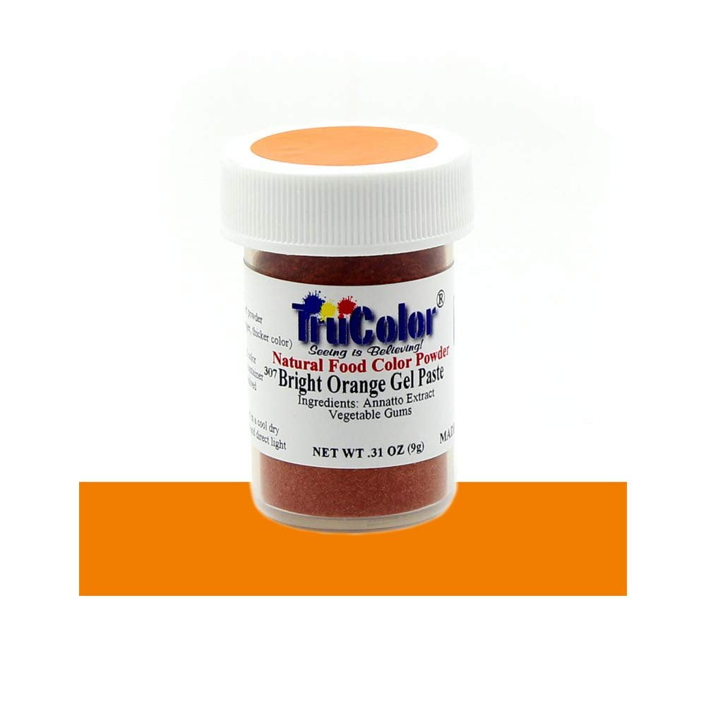 TruColor Bright Orange Natural Gel Paste Powder Food Coloring, 9 Grams ...