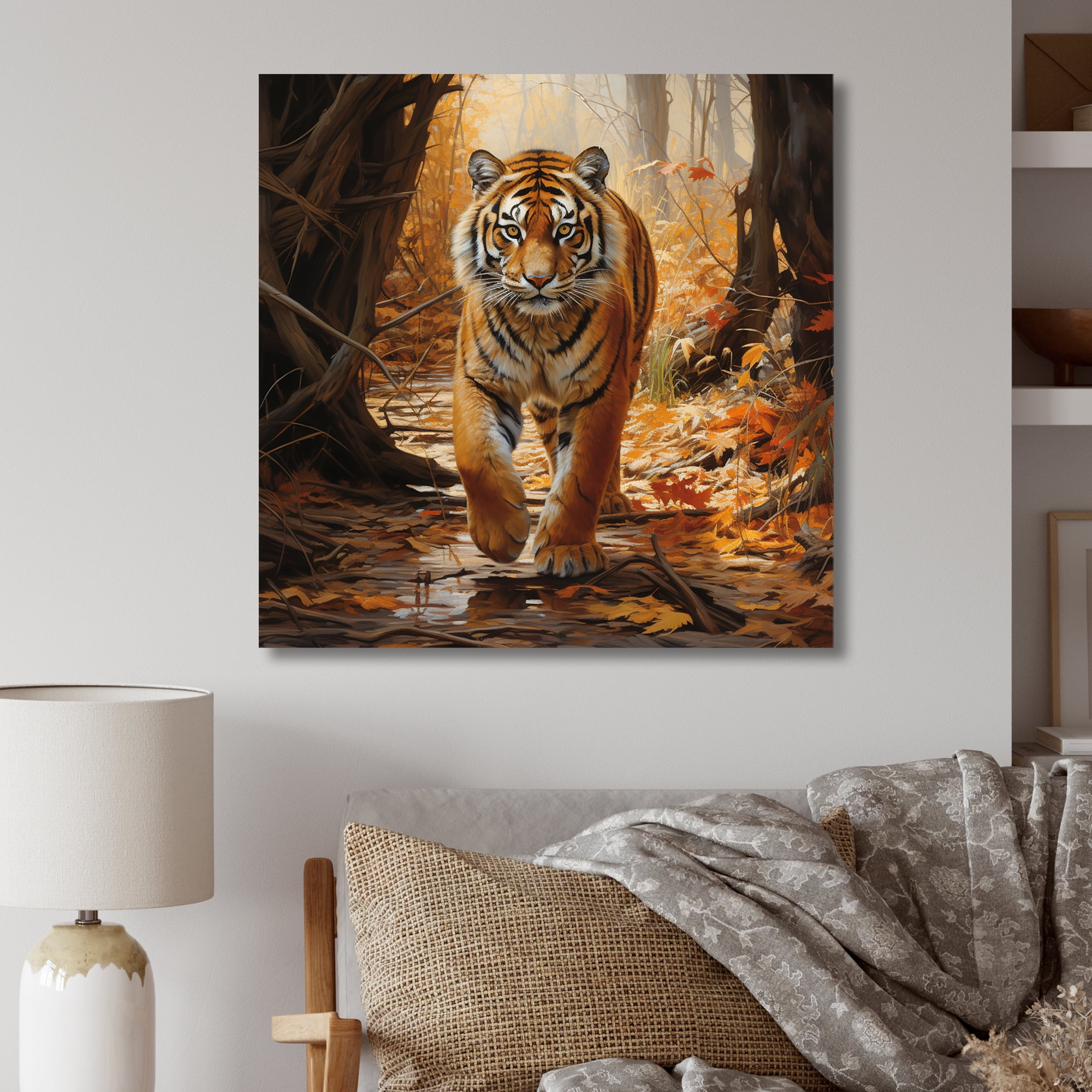 Click here for Designart Intense Jungle Stare Of A Tiger Ii Tiger... prices