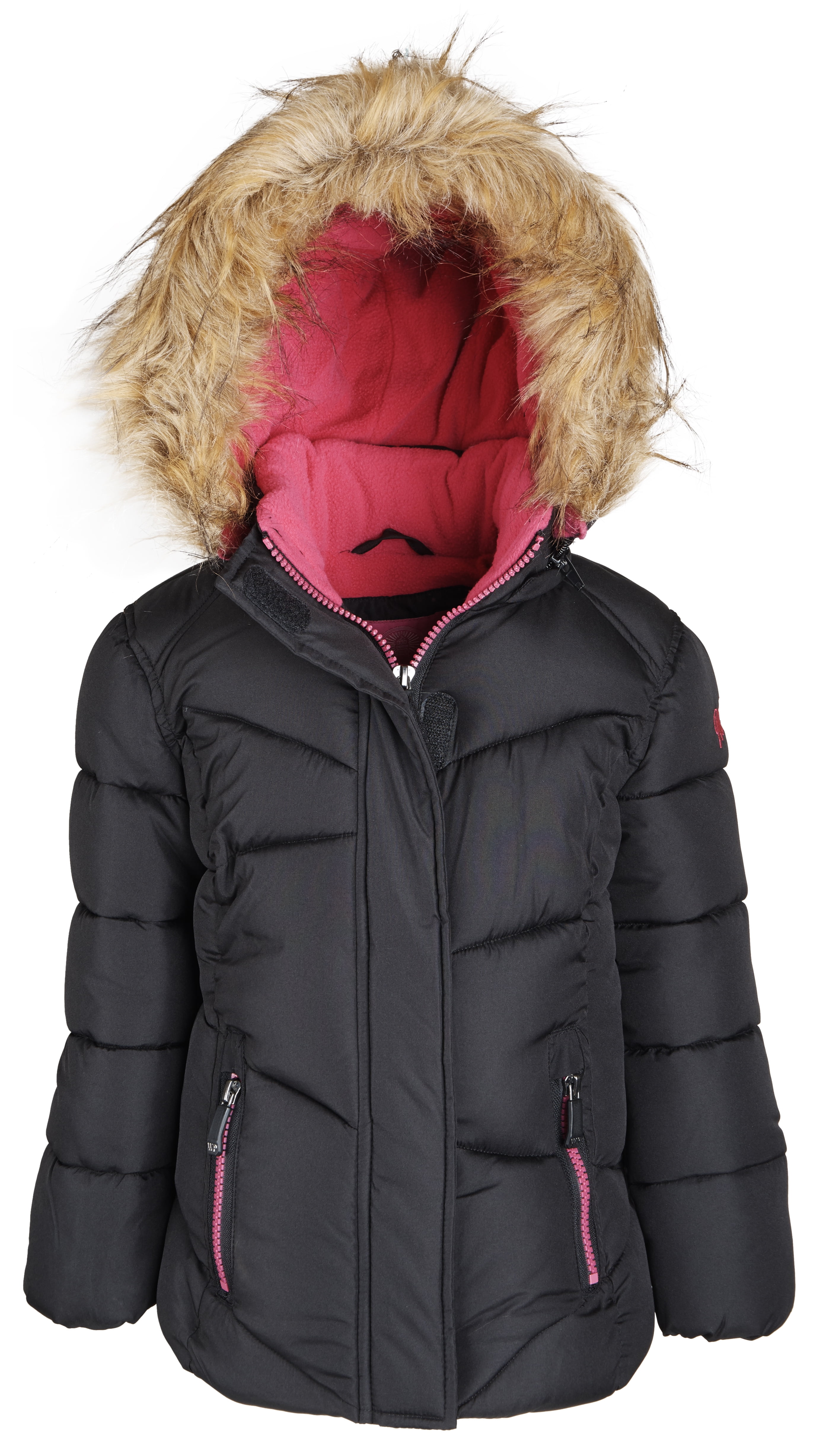 Weatherproof Little Girl Down Alternative Winter Fleece Lined Bubble ...