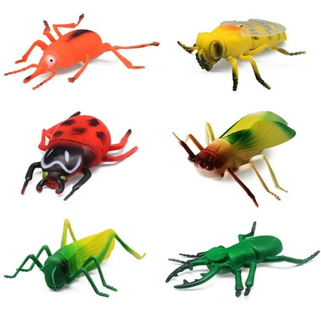 6 Pcs Large Insect Simulation Model Toy Bee Ladybug Set Children ...