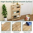 Coewske Slim 3 Tier Entryway Shoe Cabinet Narrow Wooden Storage Shoe ...