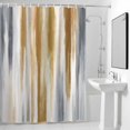 Brown Grey Fabric Shower Curtain Abstract Ombre Texture Washable Shower ...