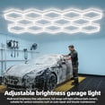 Hexagon Garage Lights, 3/5/8/11/14 Grids RGB LED Lights, 6500K ...