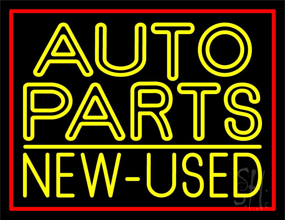 Double Stroke Auto Parts Red Border LED Neon Sign 15 x 19 - inches ...
