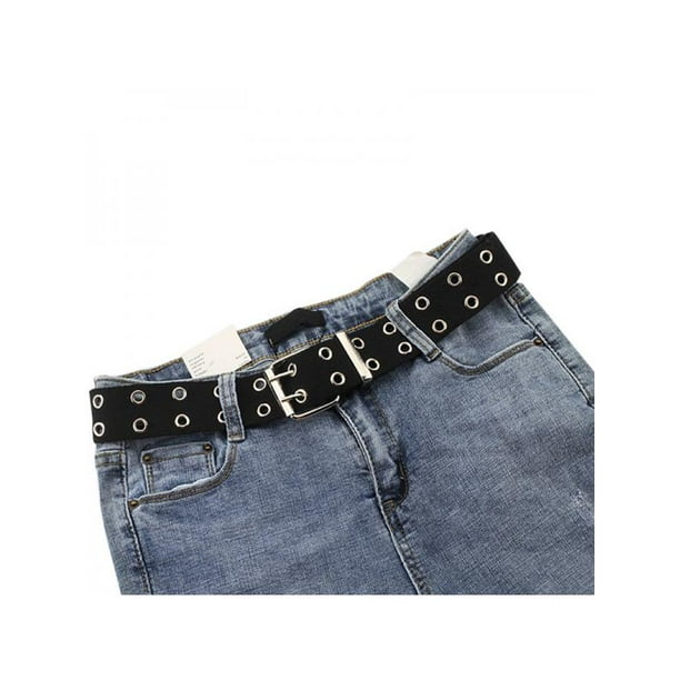 Catlerio - Unisex Canvas Double Grommet Holes Belt with Metal Buckle 2 ...