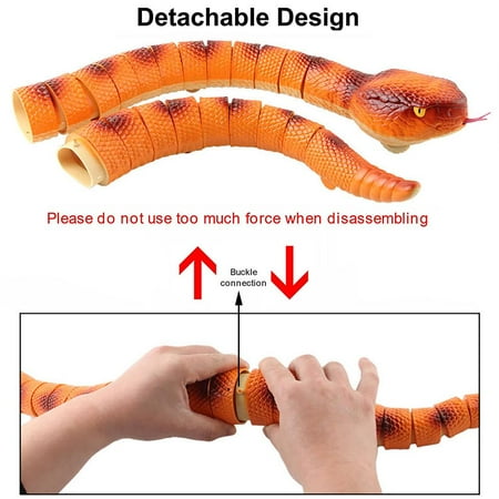 30 Inch Detachable Remote Control Snake for Kids and Pets Lifelike ...