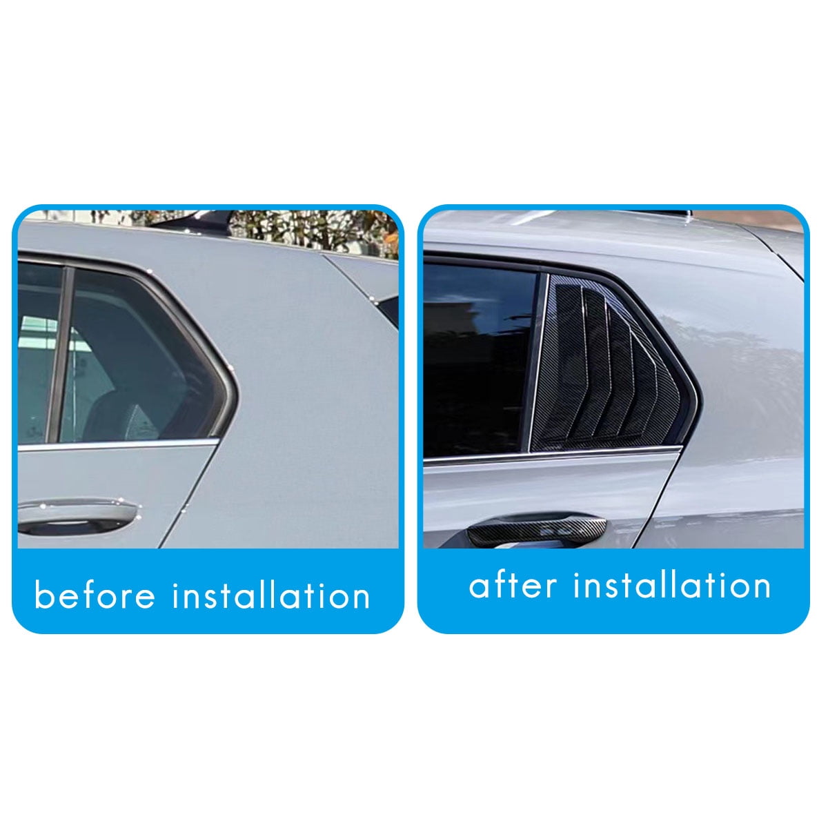 Buy For Golf 8 MK8 2021 Rear Side Window Louvers Vent Cover Trim Window ...
