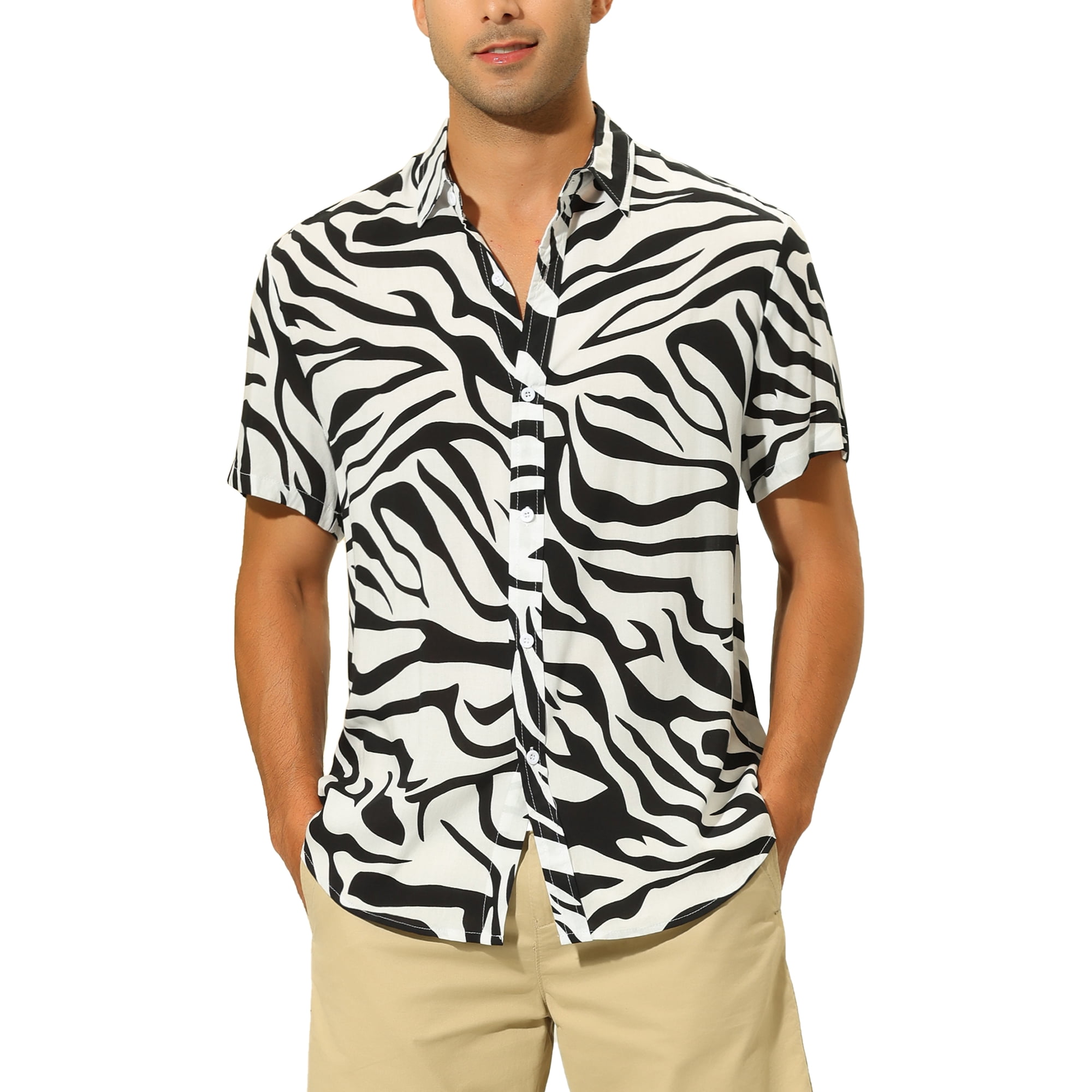 Click here for Unique Bargains Mens Leopard Print Short Sleeve Vi... prices