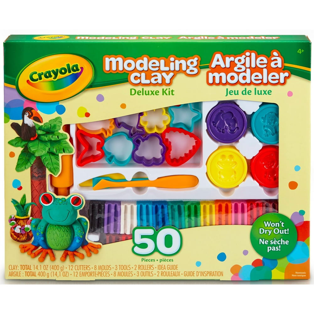Crayola Modeling Clay Deluxe Kit, No Baking Required, 50 Pieces ...