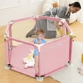 Millhouse Easy-Assembly Portable 6-Panel Baby Playpen Travel Play Yard ...
