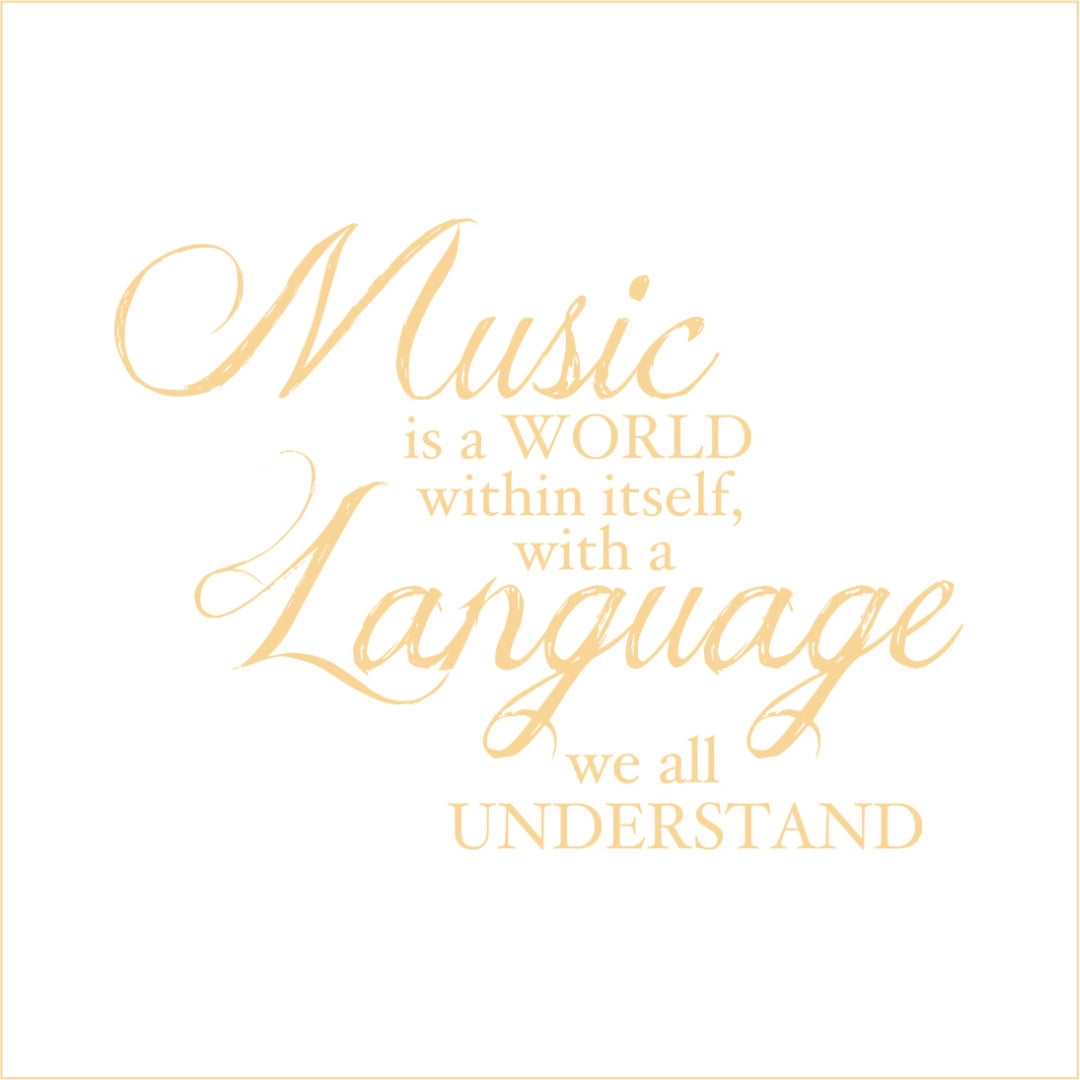 Music is a World Within Itself, with a Language.. Vinyl Quote - Small ...