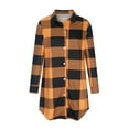 Womens Shacket Jackets with Pockets Fall Plaid Printed Long Sleeve Coat ...