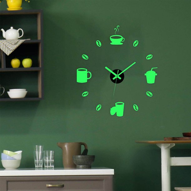 kurtrusly Acrylic Luminous Wall Clock Stickers DIY for Home Office Wall ...