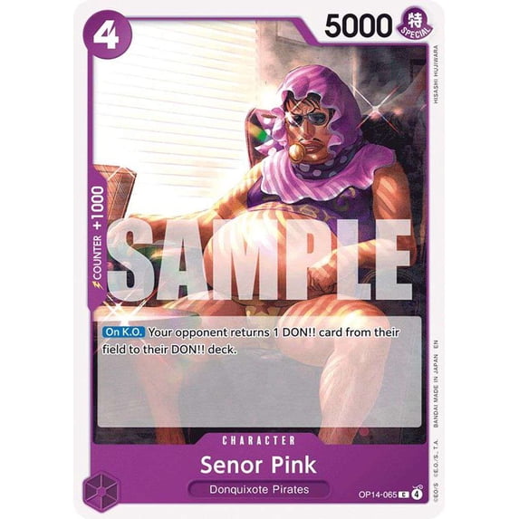 One Piece The Azure Sea's Seven Common Senor Pink OP14-065 - Walmart.com