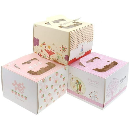 12 pcs Decorative Cardboard Bakery Cake Boxes, 5.5"X5.5"X4" - Walmart.ca