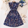 Angala Girls Summer Floral Dress Short Sleeve Waist Ruffle Skirt With ...
