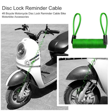 Peggybuy 4 Feet Dual Loop Bicycle Motorcycle Disc Lock Reminder Cable ...