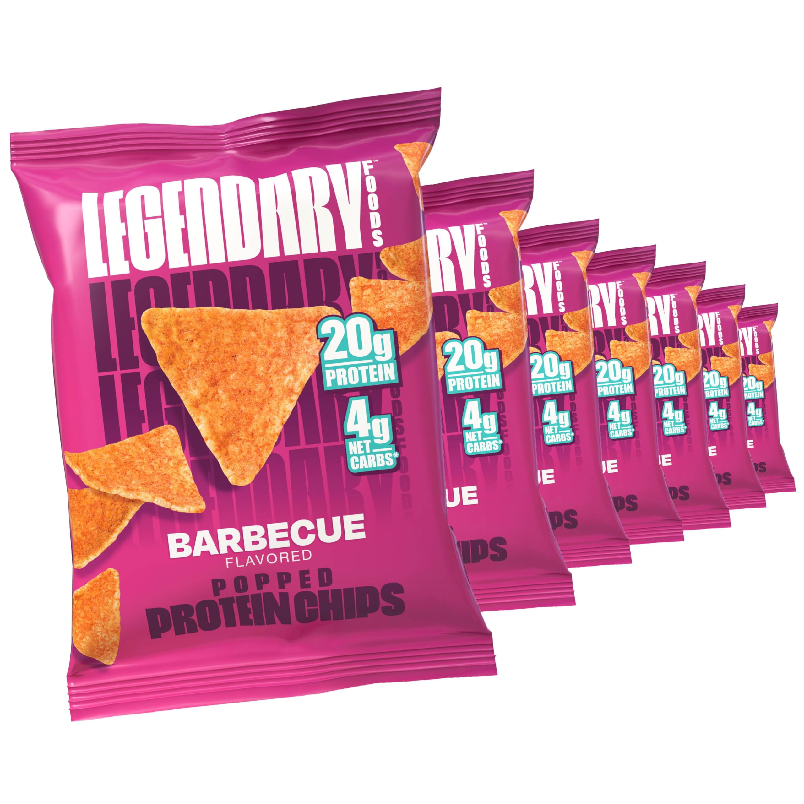 Chips de proteína Legendary Foods Popped, 20 g, para barbacoa, 7 ...