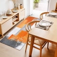 2x6 Orange Gray Runner Rug for Hallway, Washable Non Slip Low Pile Soft ...