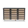 Baxton Studio Gisela Two-Tone Oak and Dark Gray Wooden Entryway Shoe ...