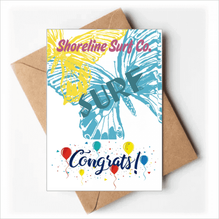 Summer Shoreline Surf Wedding Cards Congratulations Greeting Envelopes ...