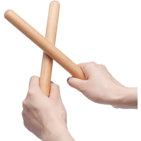 2 Pack 8 Inch Classical Wood Claves Musical Percussion Instrument ...