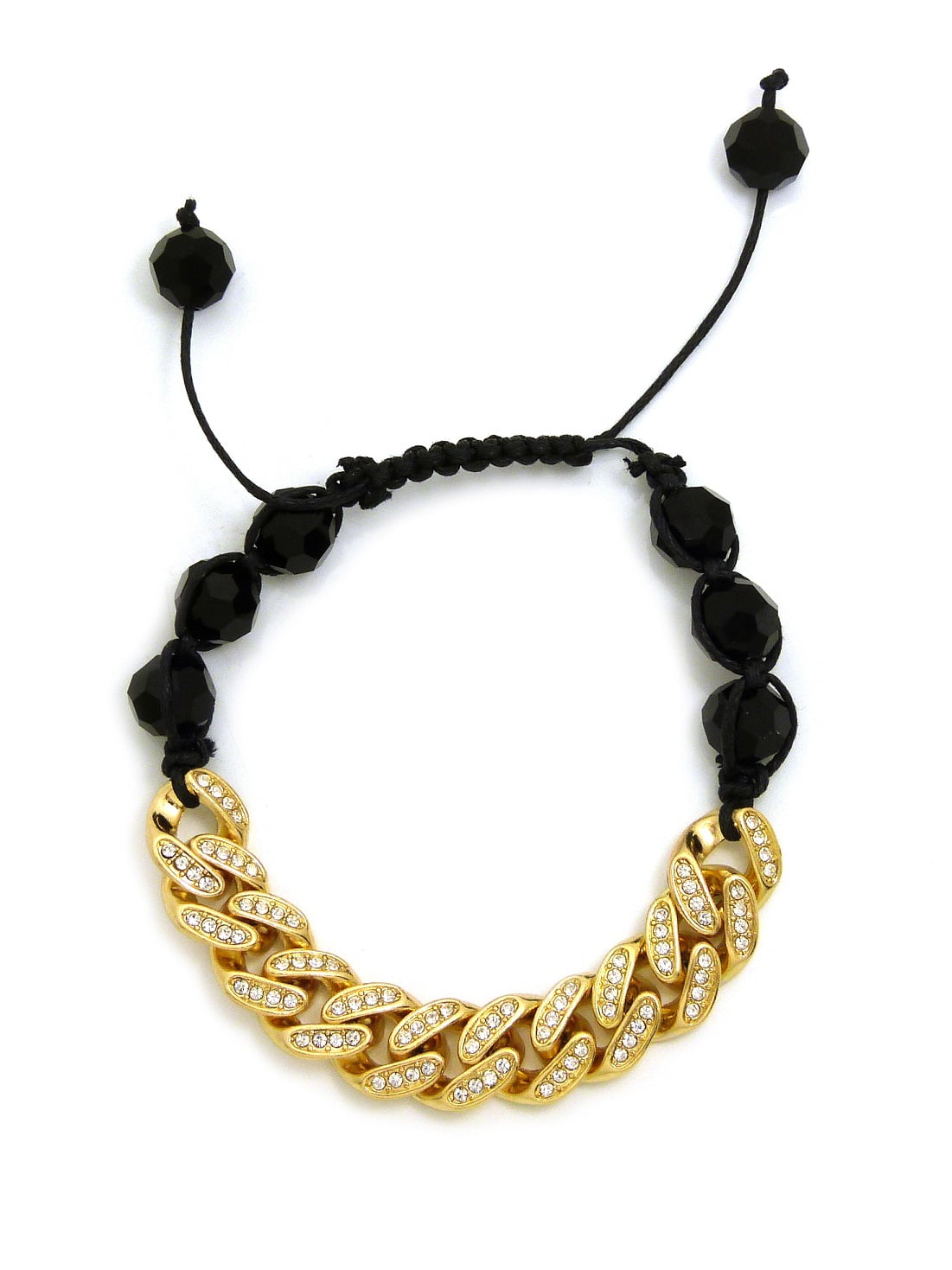 Hip Hop Rapper's Style 12mm Iced Out Cuban Link and 10mm Black Stone ...