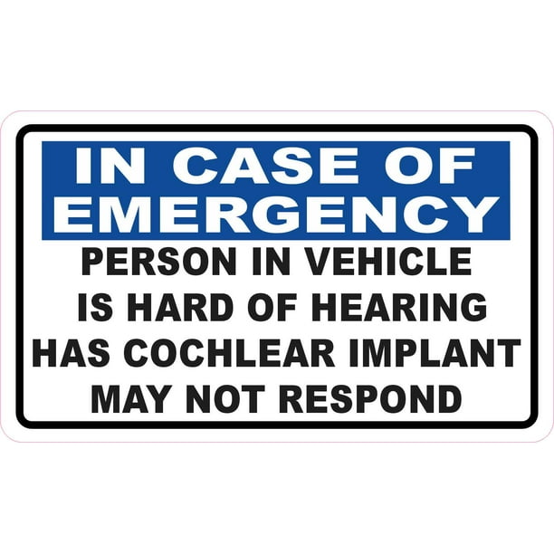 StickerTalk Person in Vehicle has Cochlear Implant Sticker, 5 inches x ...